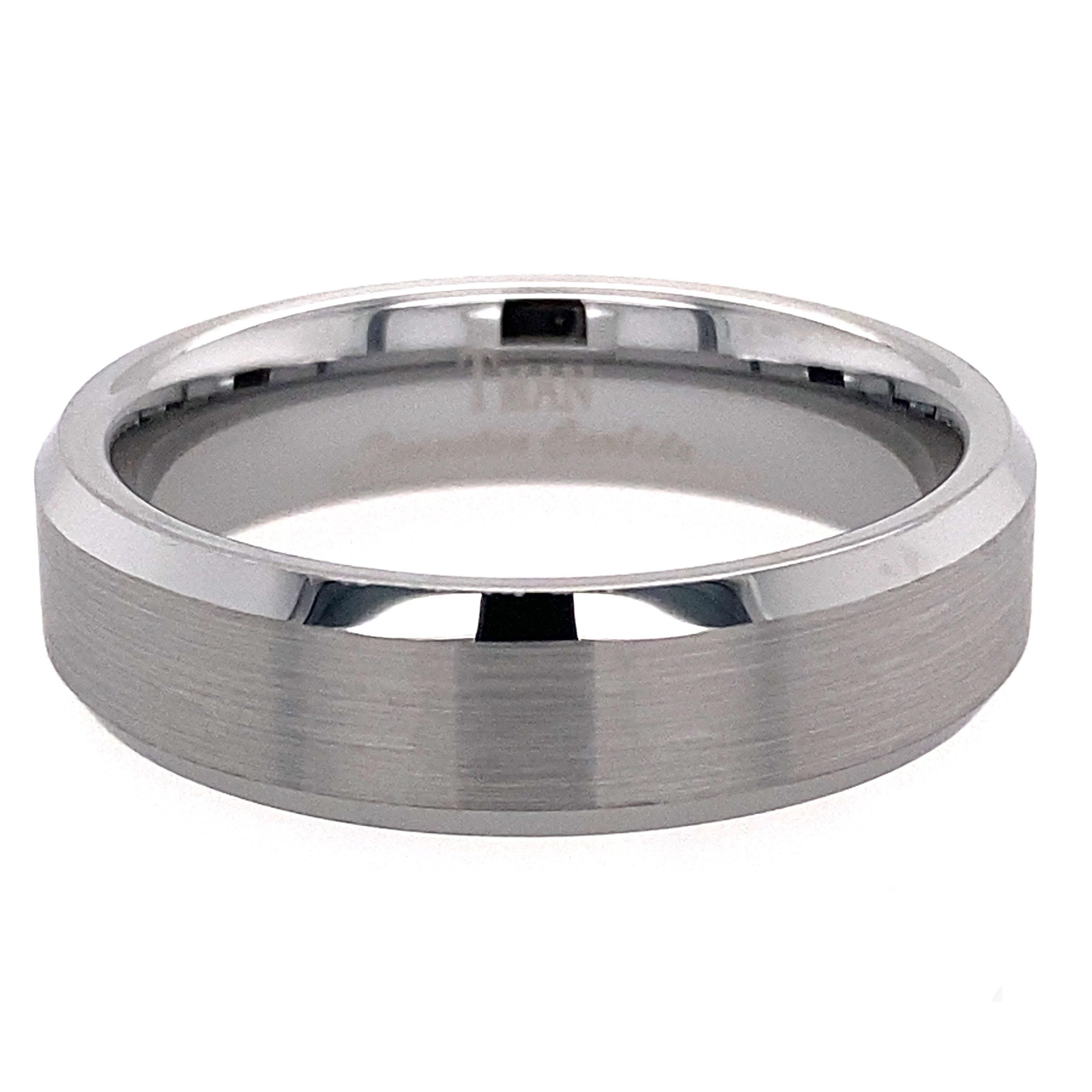 Flat brushed beveled band